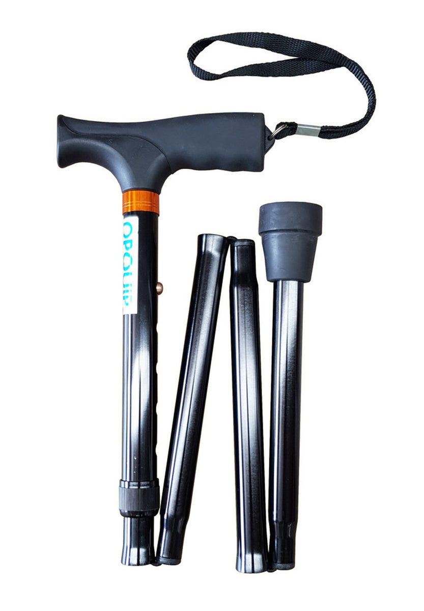 Folding T Shape Handle Walking Stick – Get About Mobility