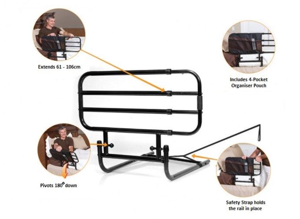 EZ Adjust Bed Rail - Versatile Bedside Support – Get About Mobility